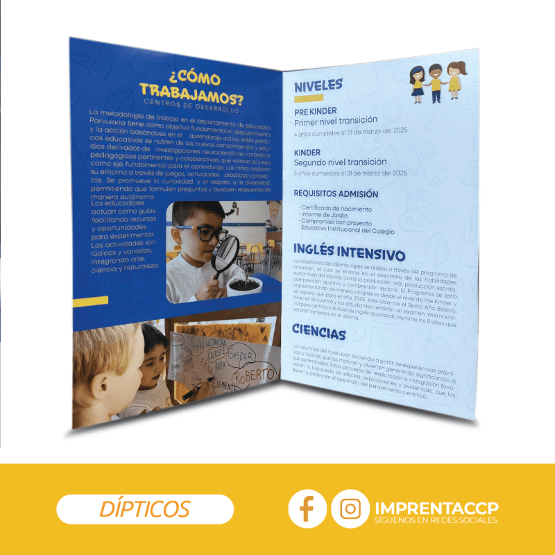 Dípticos 1000 unidades - Imprenta Concepción